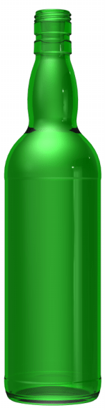 Botella de vidrio blanco y verde Whisky Ligera 70 cl | Vidrala